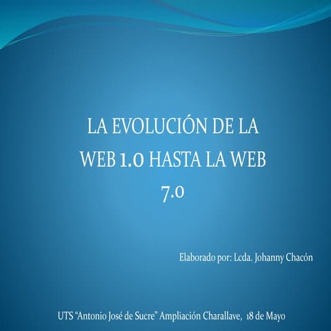 Mapa conceptual de la evolución de la web 1.0 hasta web 7.0 | PPTX