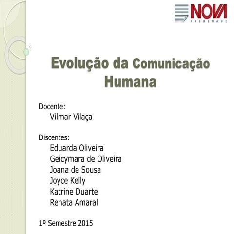 Evolução da comunicação humana | PPTX