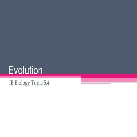 IB Biology Evolution - Earland | PPT | Genetics | Science