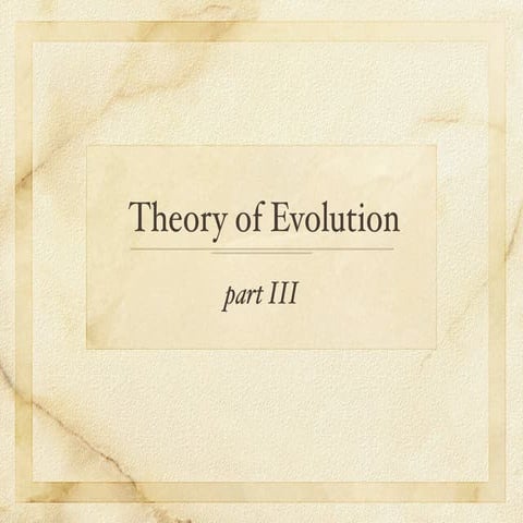Evolution part III | PDF