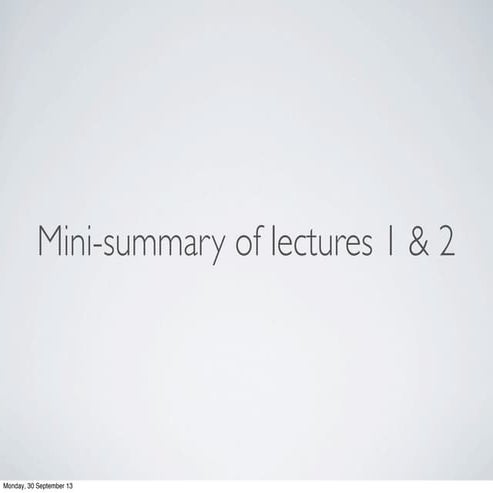 Evolution lectures 3&4 September 2013 | PPT