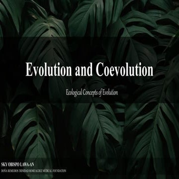 Evolution and Coevolution - Sky Lawa-an | PPTX