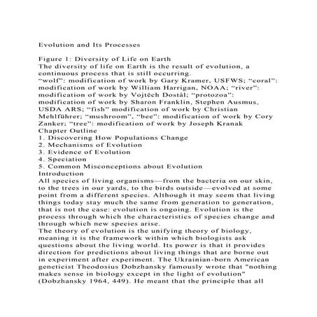 Evolution and Its ProcessesFigure 1 Diversity of Life on Eart.docx