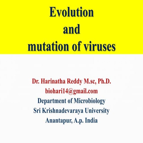 Evolution and mutation of viruses | PPTX