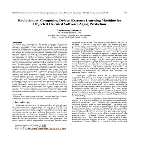 Evolutionary Computing Driven Extreme Learning Machine For Objected Oriented Software Aging