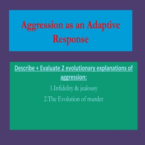 Evolutionary explanation of Aggression | PPTX