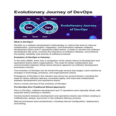 Evolutionary Journey Of Devops Pdf