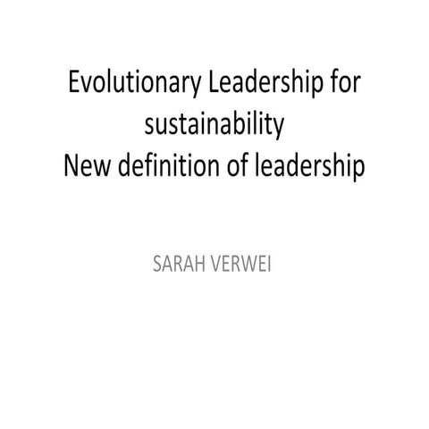 Evolutionary leadership | PDF