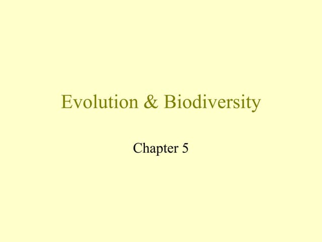 Evolution Biodiversity Ppoint Ppt