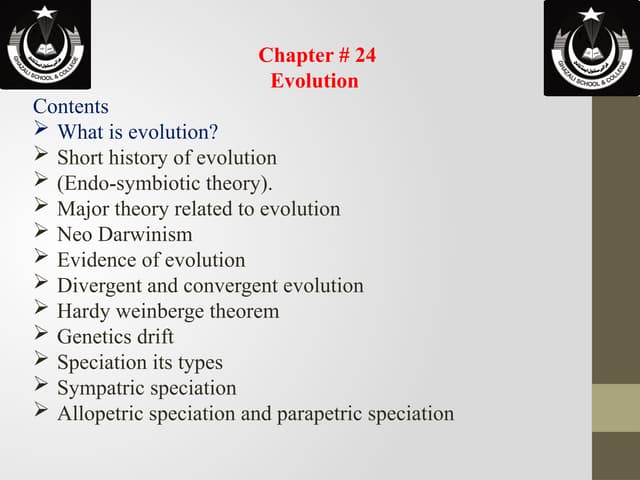 Evolution slides for 2nd year kpk pakistan biology .pptx