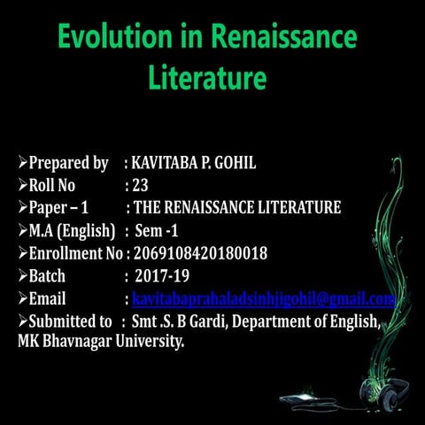 Evolution in renaissance paper 1 | PPT
