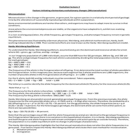 Evolution lecture 2 | PDF