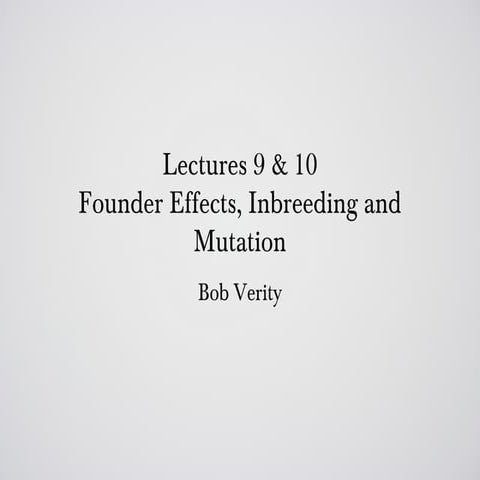 Evolution Lectures 9&10 | PPT