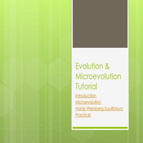 Evolution & Microevolution Tutorial....... | PPT