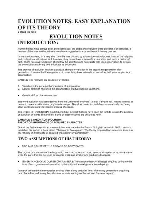 Theories of organic evolution | PPTX