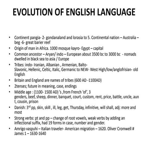 Evolution of english language 2 | PPTX