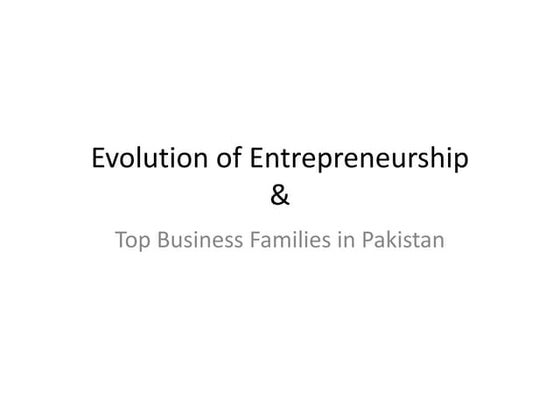A brief history of entrepreneurship | PPTX