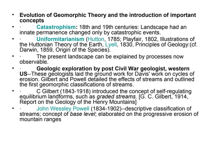 Davis Theory -William Morris Davis- Geomophology Chapter | PPT