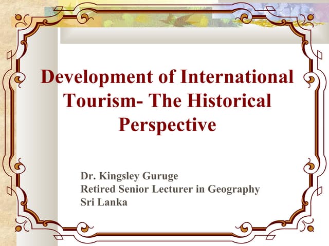 History of tourism | PPTX