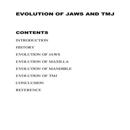 Evolution of jaws and tmj | DOCX
