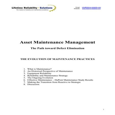 Evolution of maintenance_practices | PDF | Business | Business and Finance