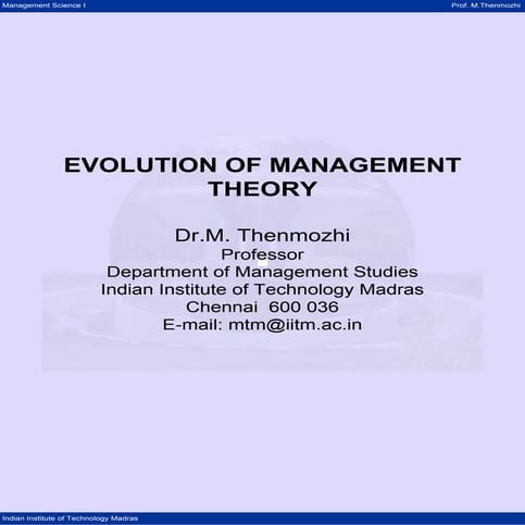 Evolution of management | PDF