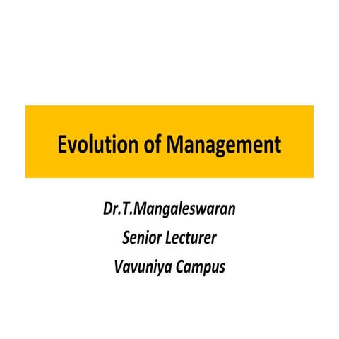 Evolution of management | PPT