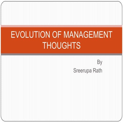 Evolution Of Management Thoughts Sugartown Publishing PUBLISHED