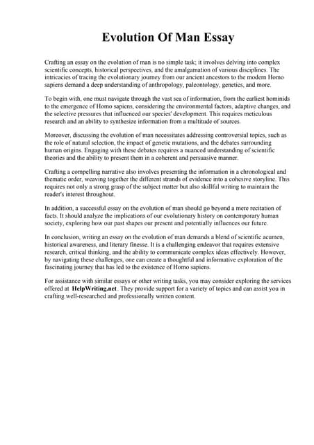Essay On Human Evolution.pdf