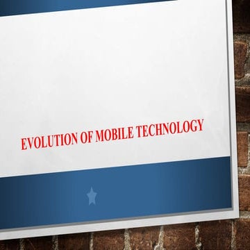 Evolution of mobile technology | PPTX