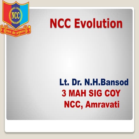 Ppt on ncc | PPTX