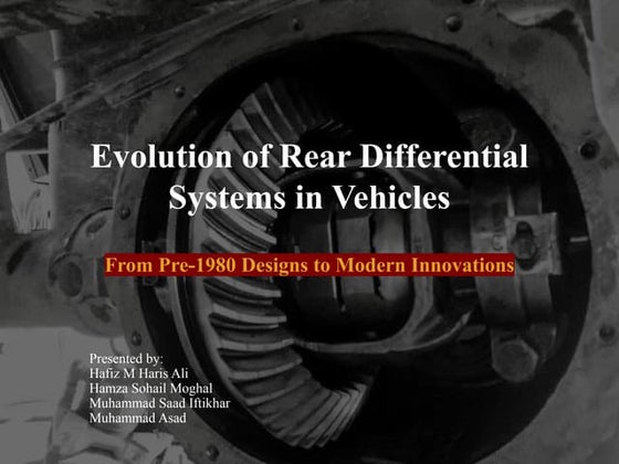 Automobile Differential System | PPTX | Off-Road Vehicles | Auto Body ...