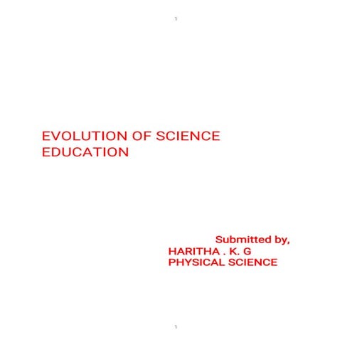 Evolution of science education 1 | PDF