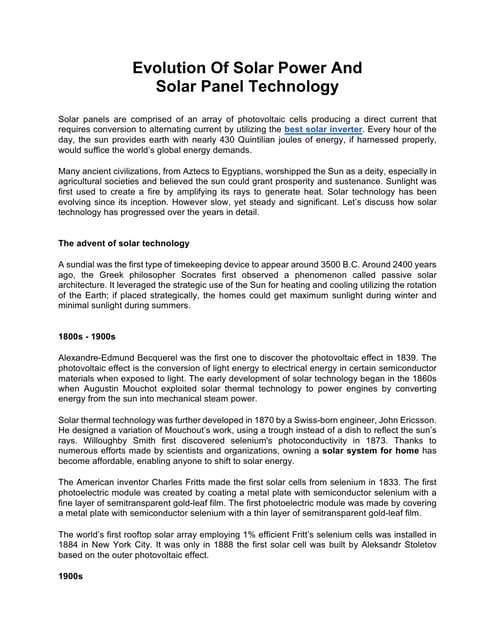 History of Solar Panels | Goldi Solar.pptx