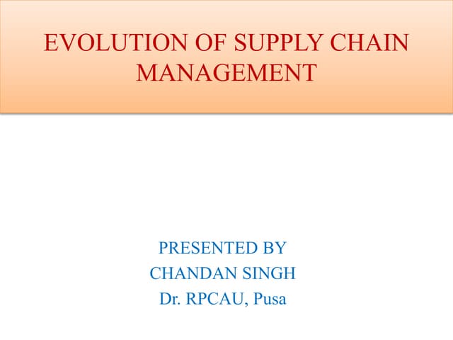 Objectives of supply chain management | PPTX