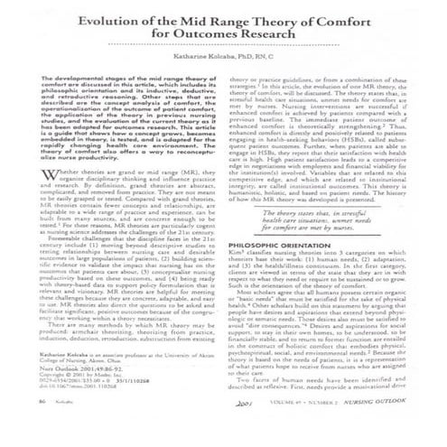 Evolution Of The Mid Range Theory | DOC