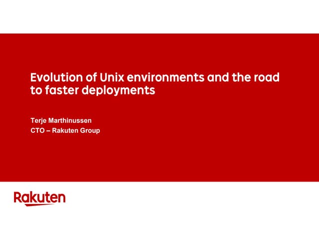 Evolution Of Unix Environments And The Road To Faster Deployments Ppt