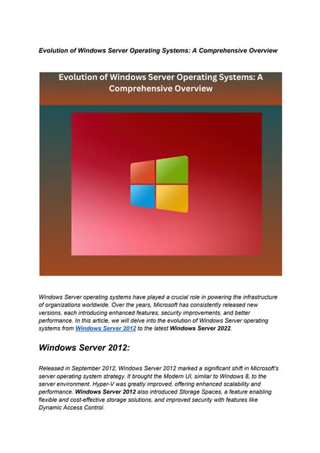 Exploring the Benefits of Windows Hosting | PDF