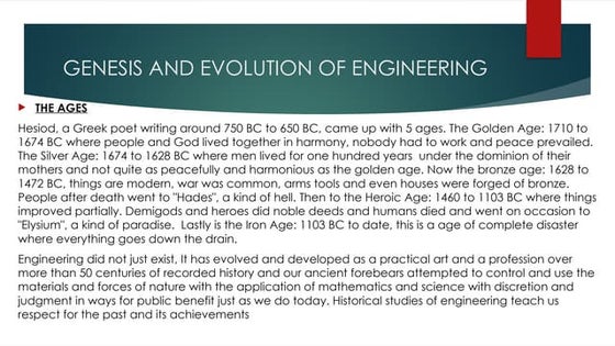 Assignment of Philosophy of engineering on prehistory,medieval and ...