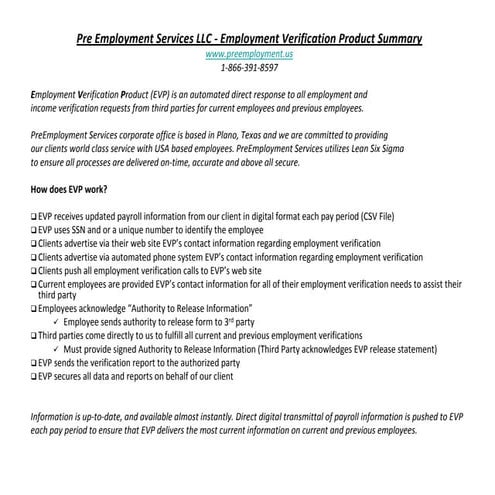 Evp Executive Summary 1 01 | PPT