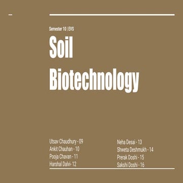 Soil Bio-technology | Architectural Environment Sciences | PPT