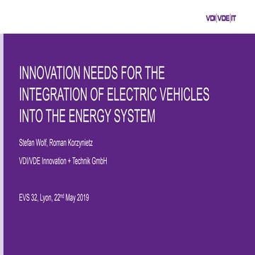 Innovation needs for the integration of electric vehicles into the ...