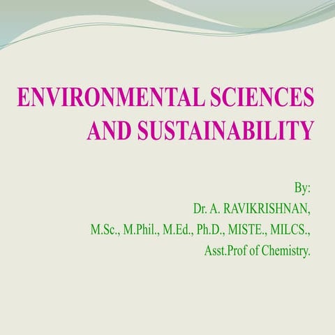Environmental Sciences and Sustainability Chapter 2 | PPTX
