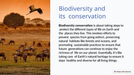 Biodiversity and its conservation | PPT