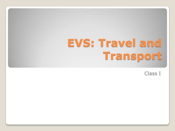 MODES OF TRANSPORT | PPT