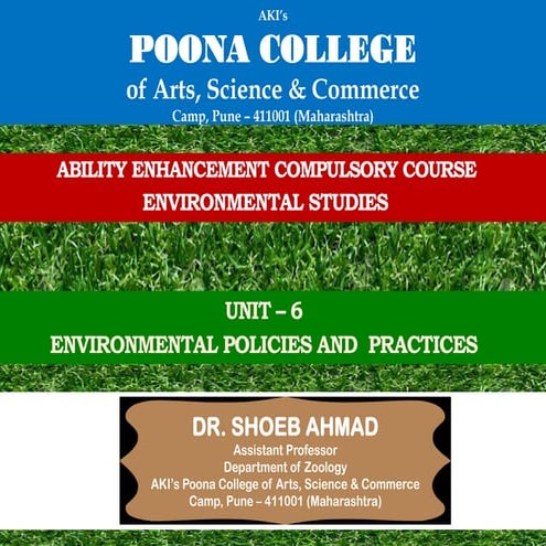 Environmental Policies & Practices (based on UGC syllabus of Ability ...