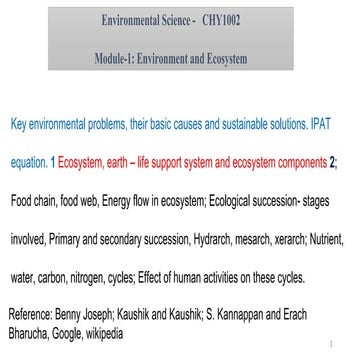 environmental science and ecosystem full module | PPTX