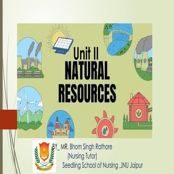 EVS UNIT2.pptx *Natural resources (a) Renewable resources (b) Non renewable resources | PPTX ...