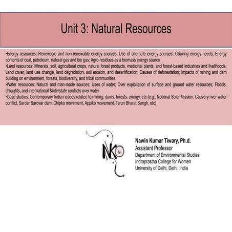EVS Unit 3 .pdf (ENVIRONMENTAL SCIENCE ) | PDF