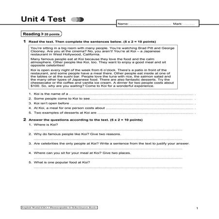 Unit 4 - Test 3 | DOC